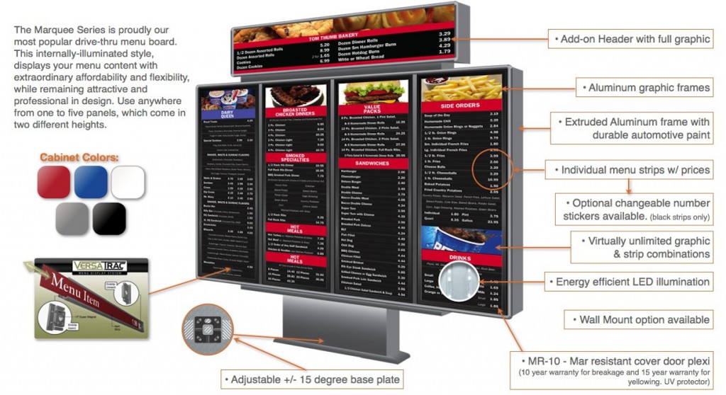 Fixed Drive-Thru Menu Board Main Unit | Origin Menu Boards